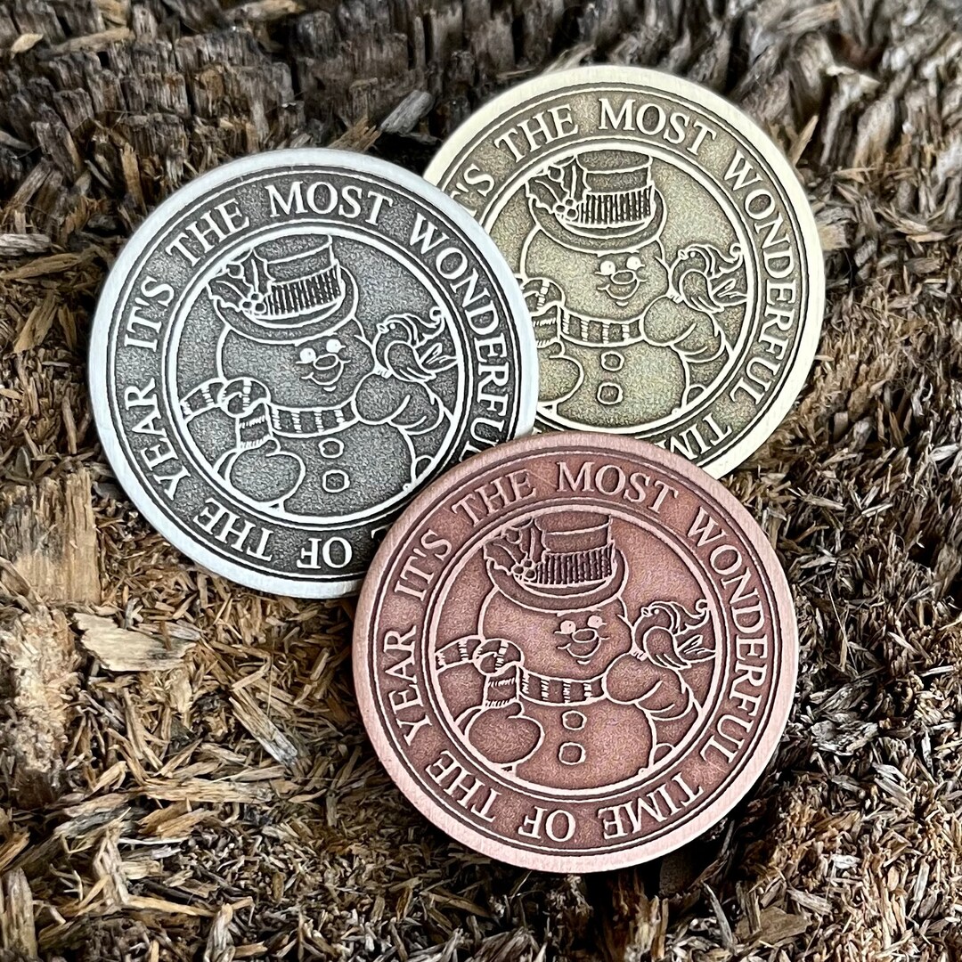 MERRY CHRISTMAS Coin SNOWMAN Coin Souvenir Pendant Keychain Pin Badge ...