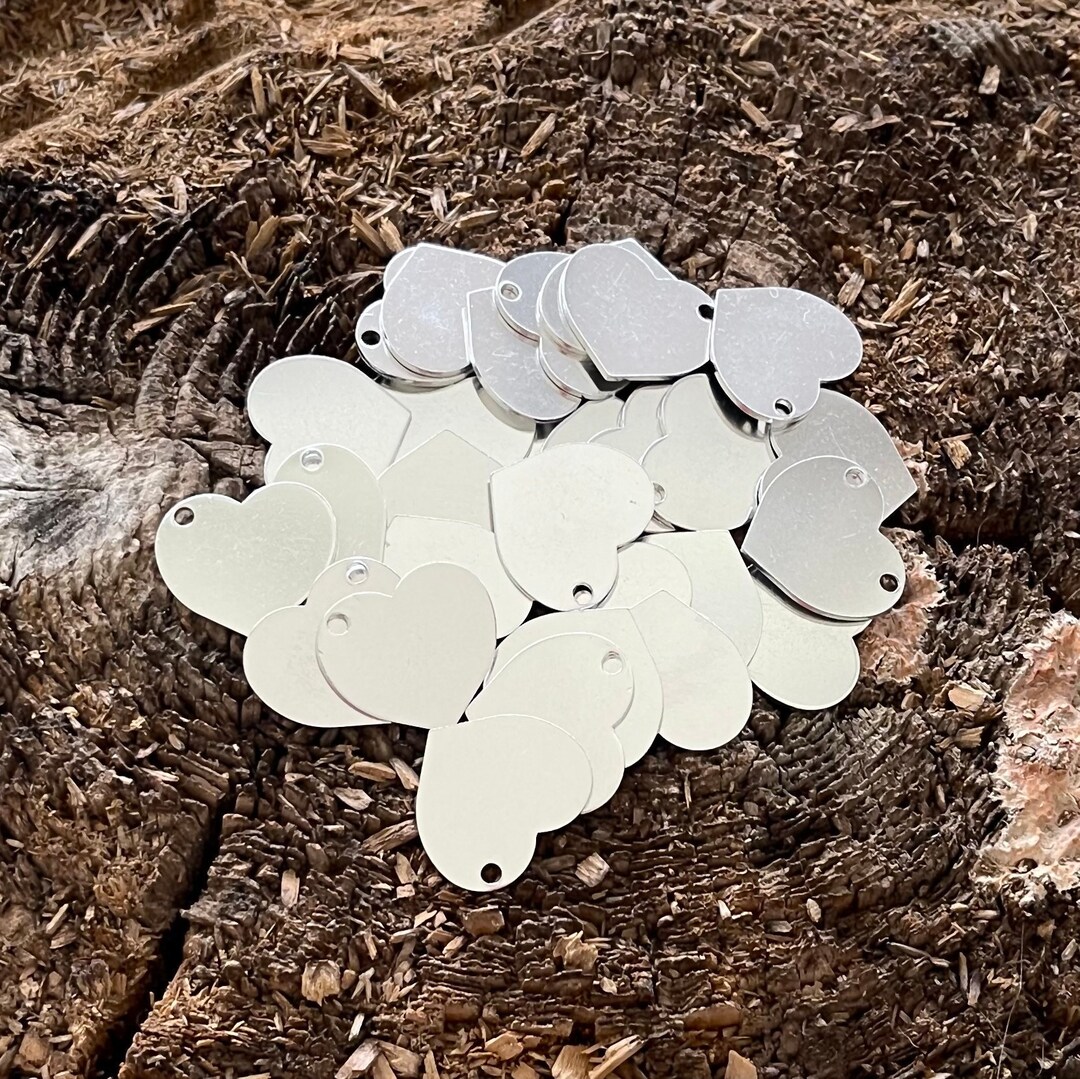 HEART Shaped Aluminum Pendant Blanks (25x28mm-1.1"x1") || 10-500 Stamping Aluminium Pendant ...