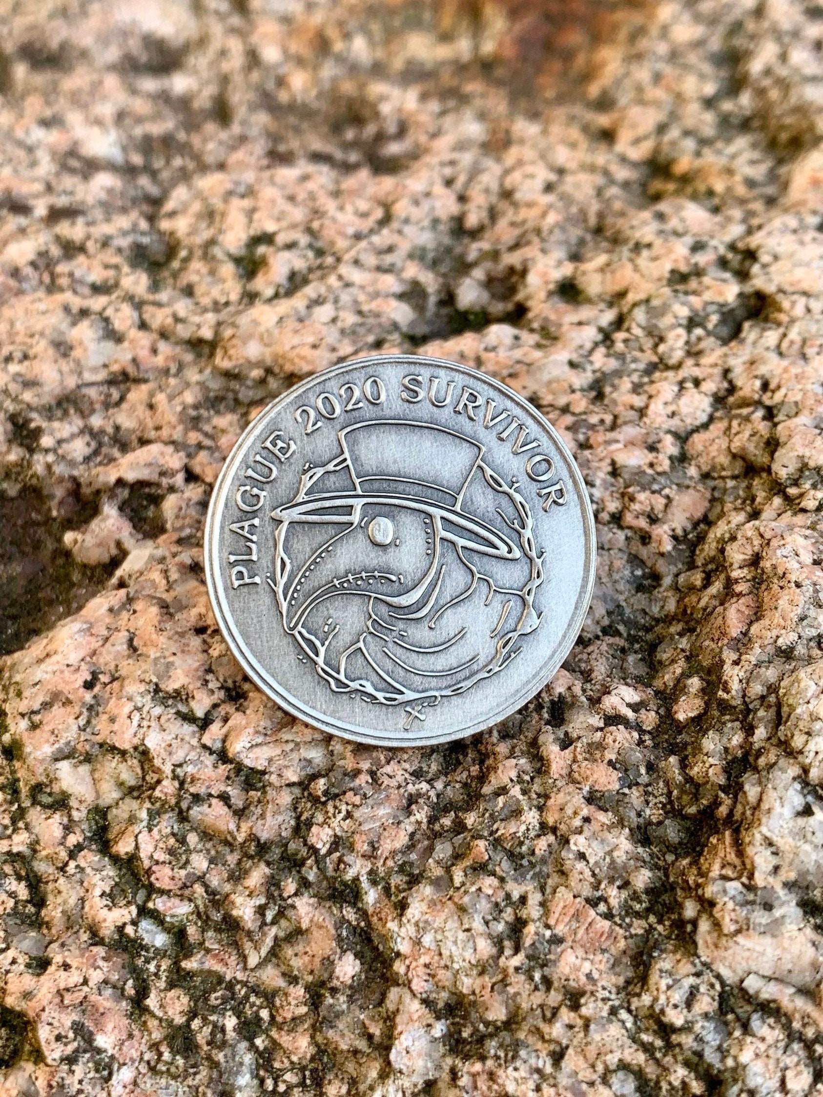 Plague Survivor Coin Necklace Pendant Keychain Plague - Etsy
