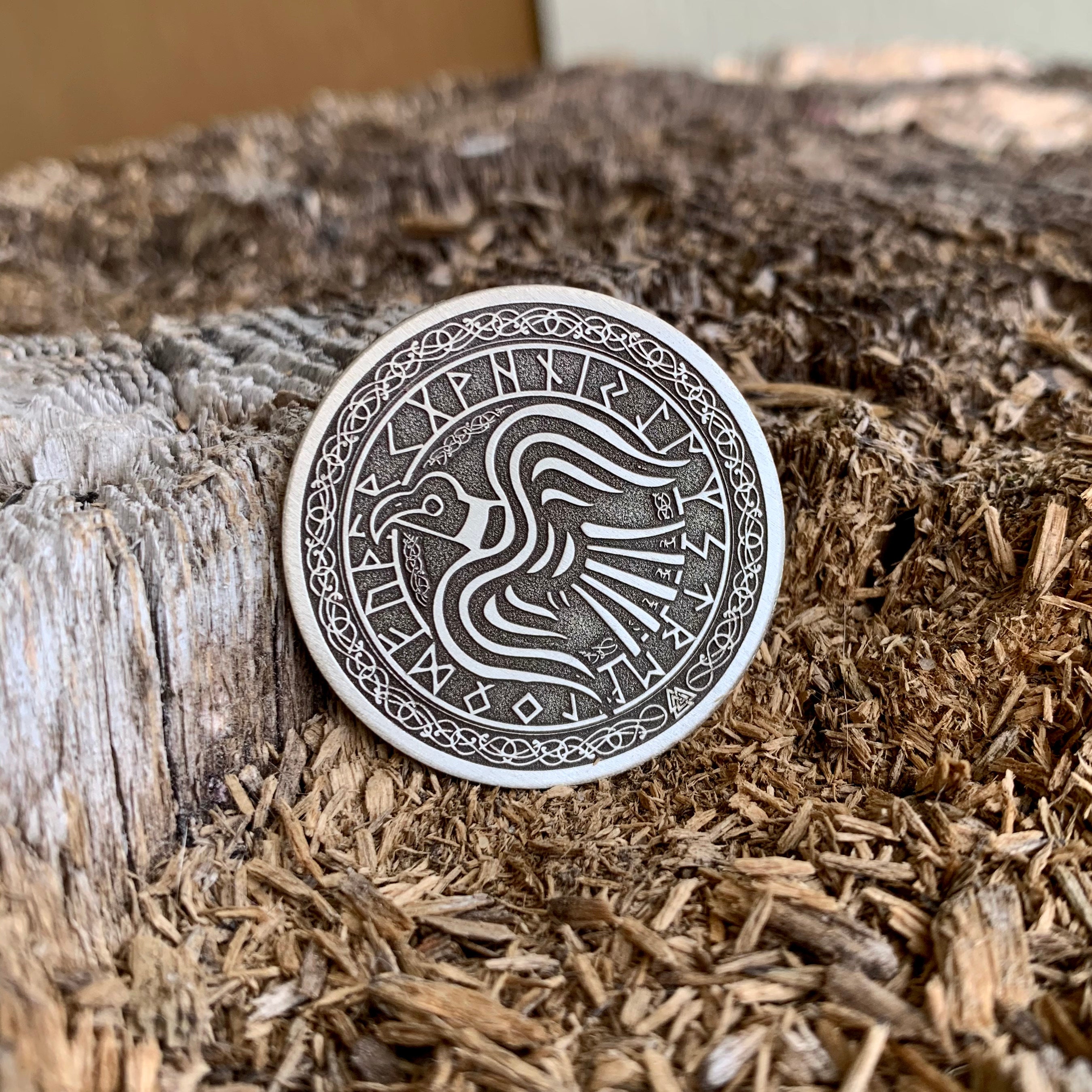 HUGINN and MUNINN ODIN'S Ravens Coin Pendant | Etsy