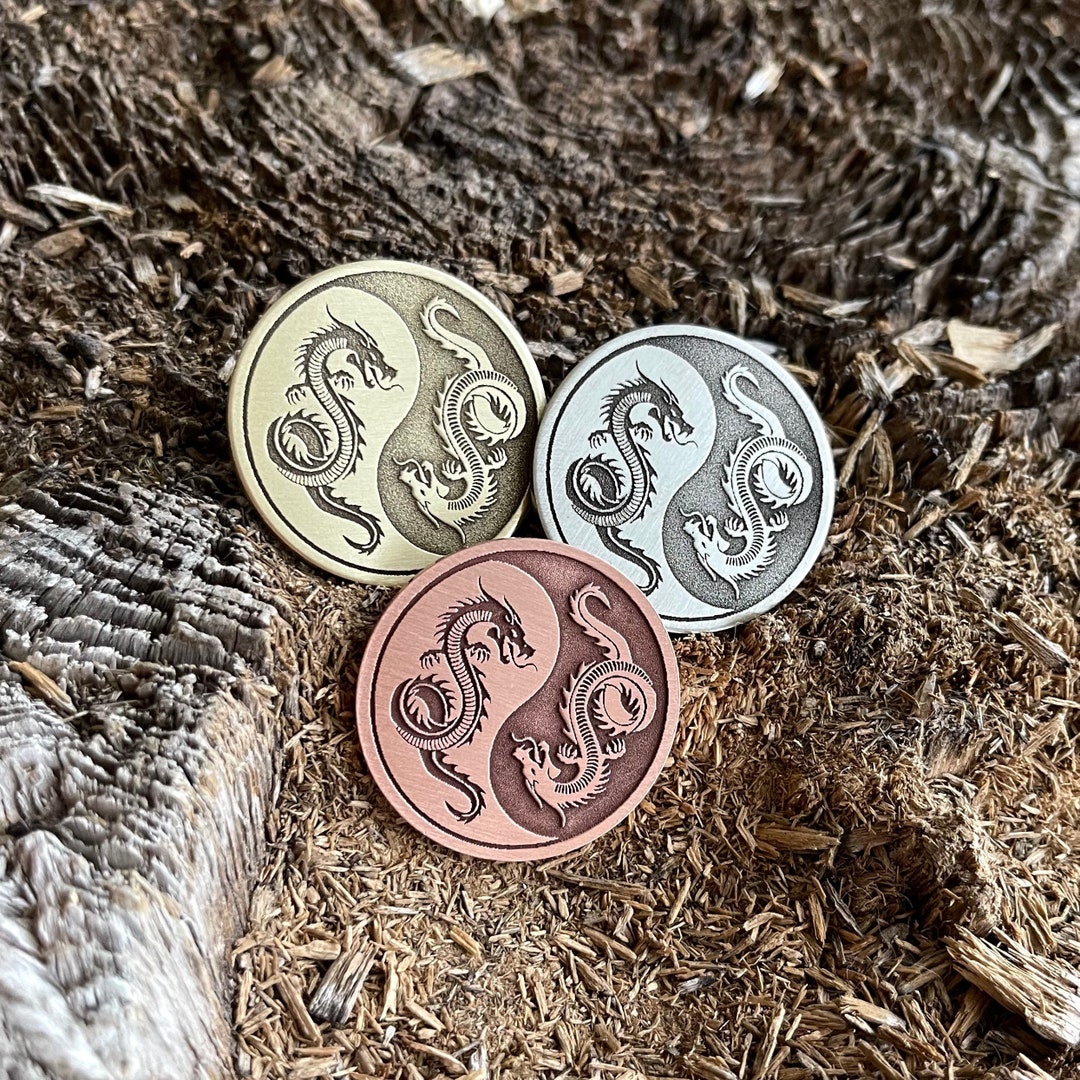 DRAGON YIN and YANG Coin || Souvenir Token || Pocket Coin || Amulet ...