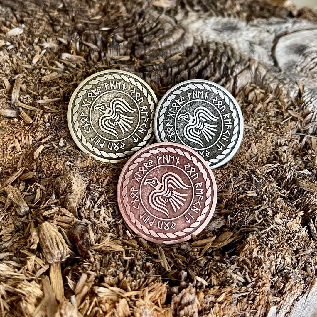 HUGINN and MUNINN || ODIN'S Ravens Coin || Pendant || Keychain || Pin ...