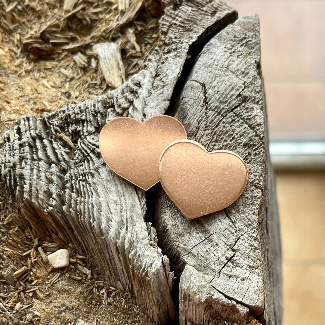 HEART Shaped Copper Blanks (28x25mm-1.1"x1") || 10-500 Stamping Blanks ...