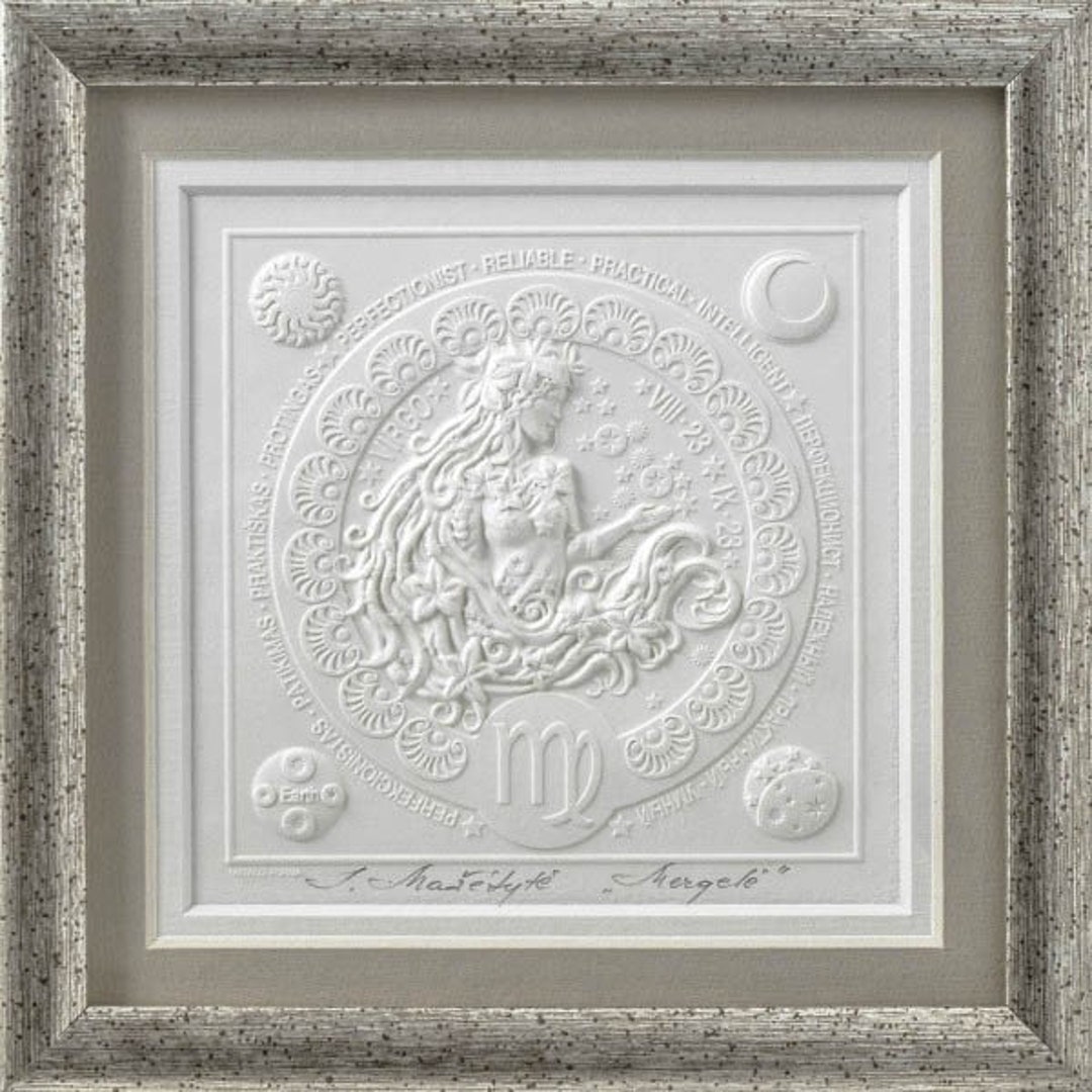 Virgo Sign, Framed Zodiac Picture, Embosses Graphic Picture, Gift for ...