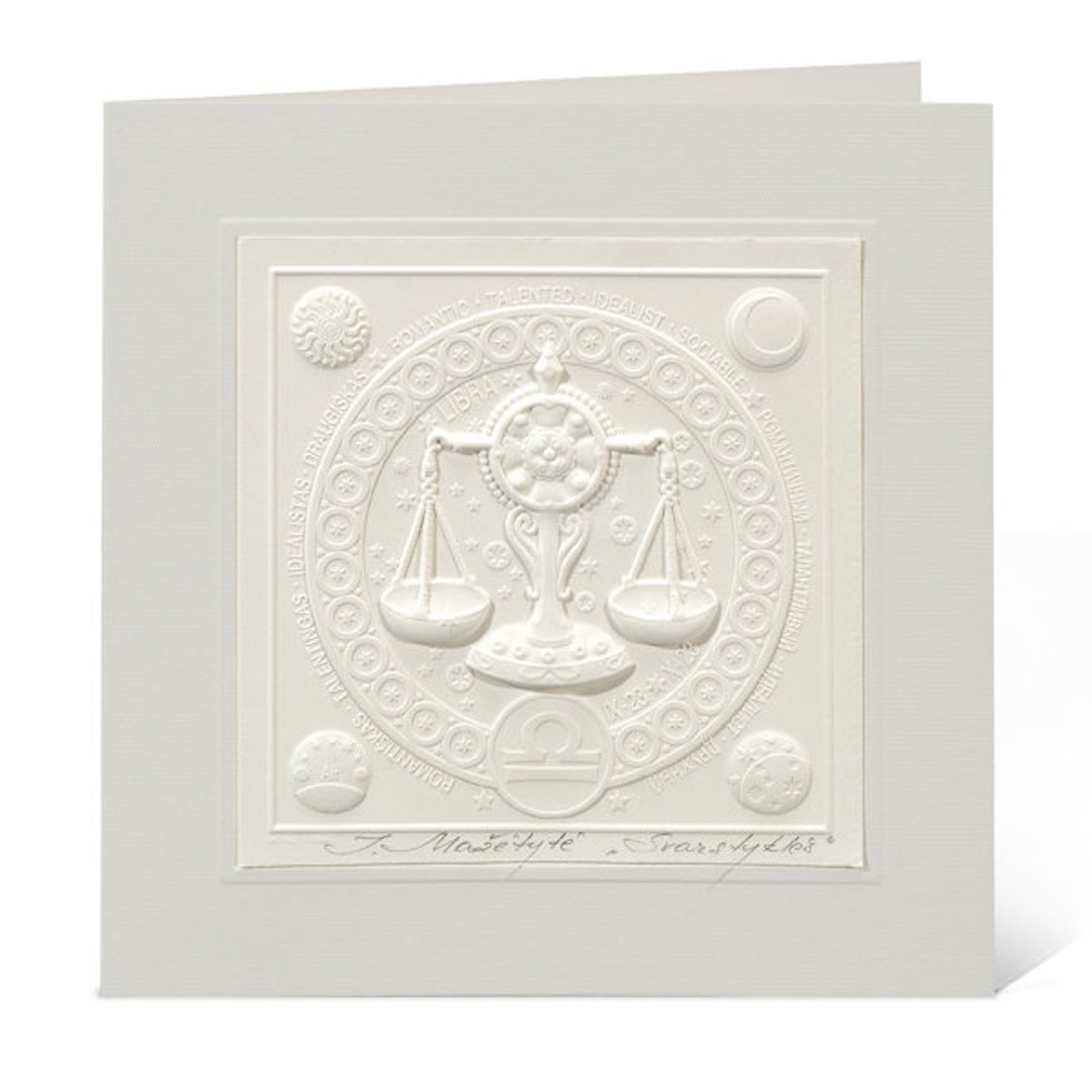 Libra Postcard, Zodiac Postcard, Zodiac Sign, Postcards, Handmade Card ...