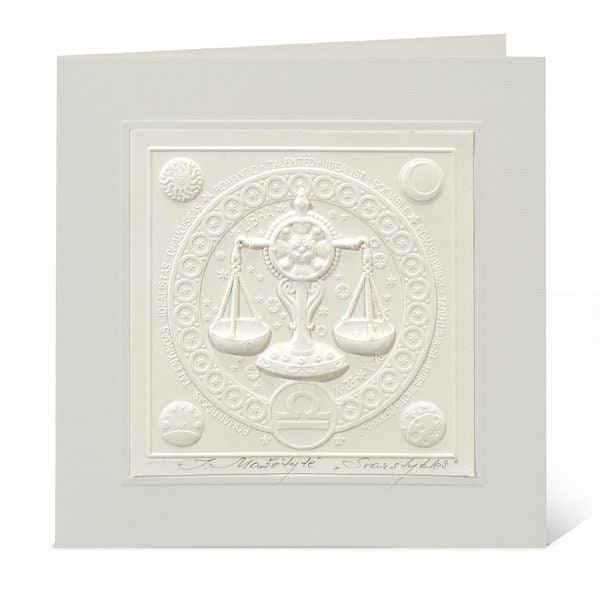 Libra Postcard, Zodiac Postcard, Zodiac Sign, Postcards, Handmade Card ...