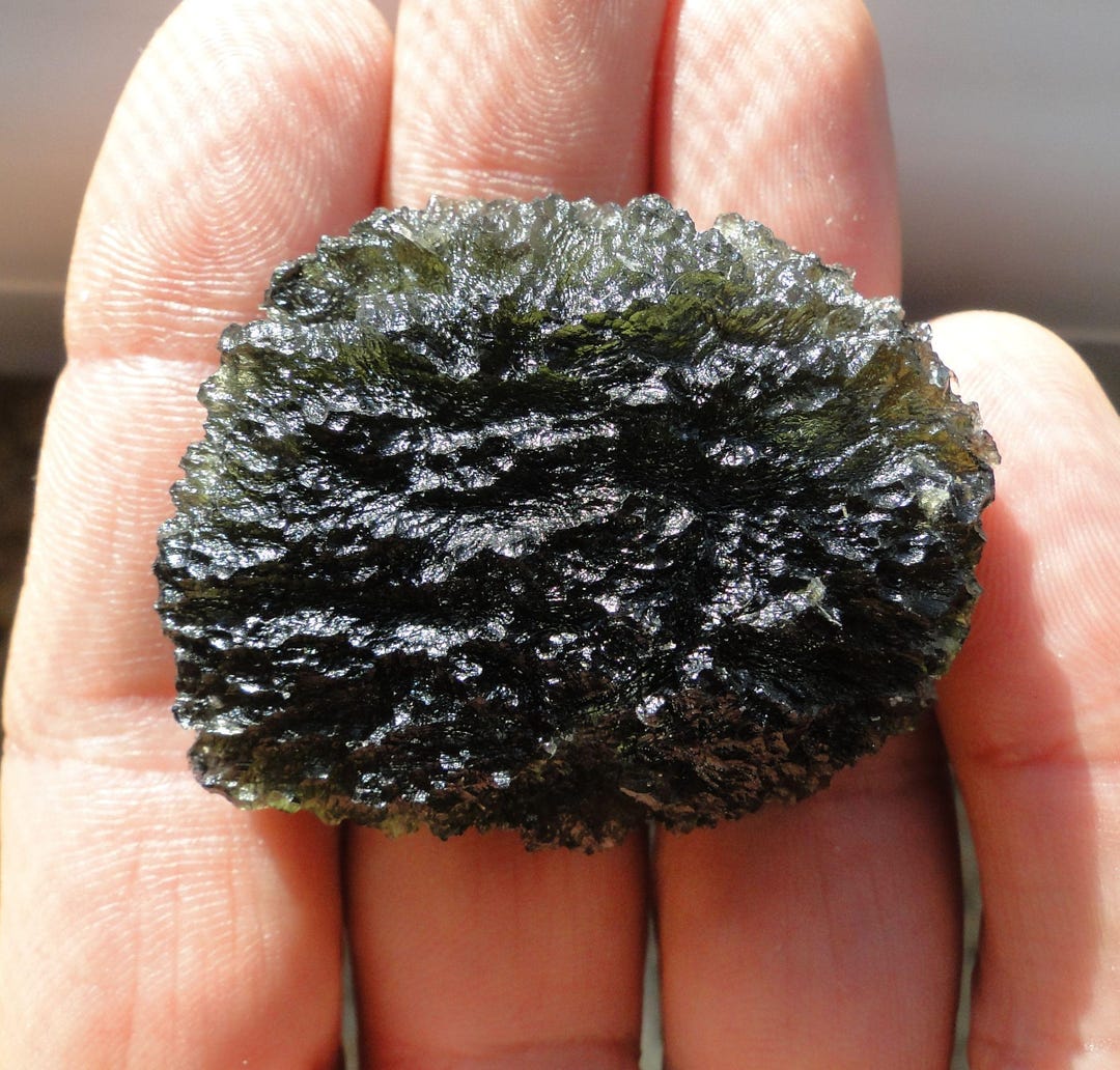 160.5ct Gem Green Tektite MOLDAVITE - XL With Closed Gas Bubble ! Czech ...
