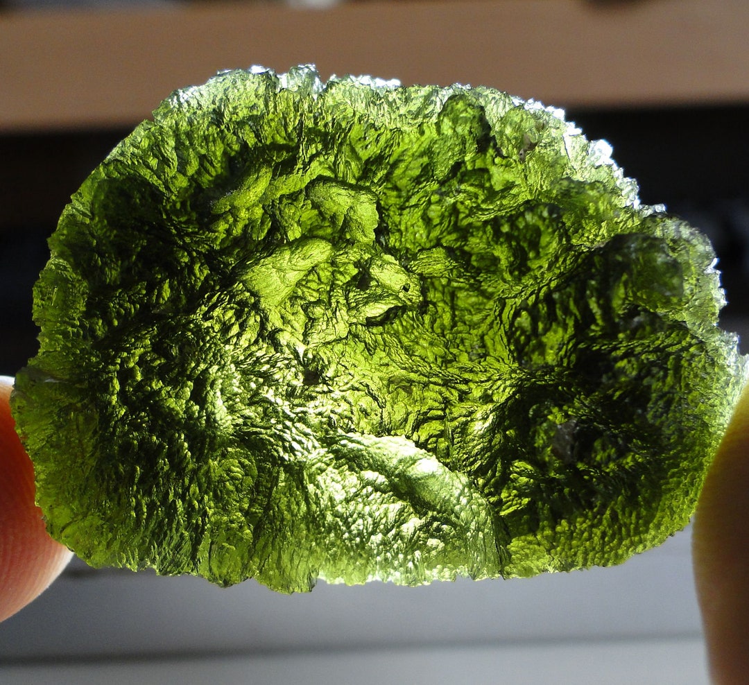 115ct Green Tektite MOLDAVITE - Amazing Rough Texture ! - Czech ...