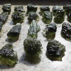 Over 2g Powerful Real Green Tektite MOLDAVITE - 100% Natural From Czech ...