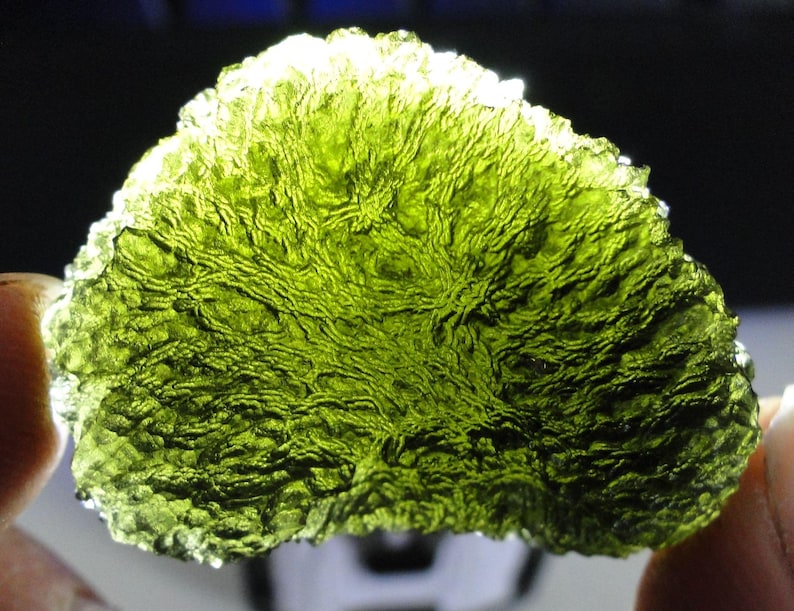 114ct Green Tektite MOLDAVITE - Top Quality Texture ! - Czech Republic ...