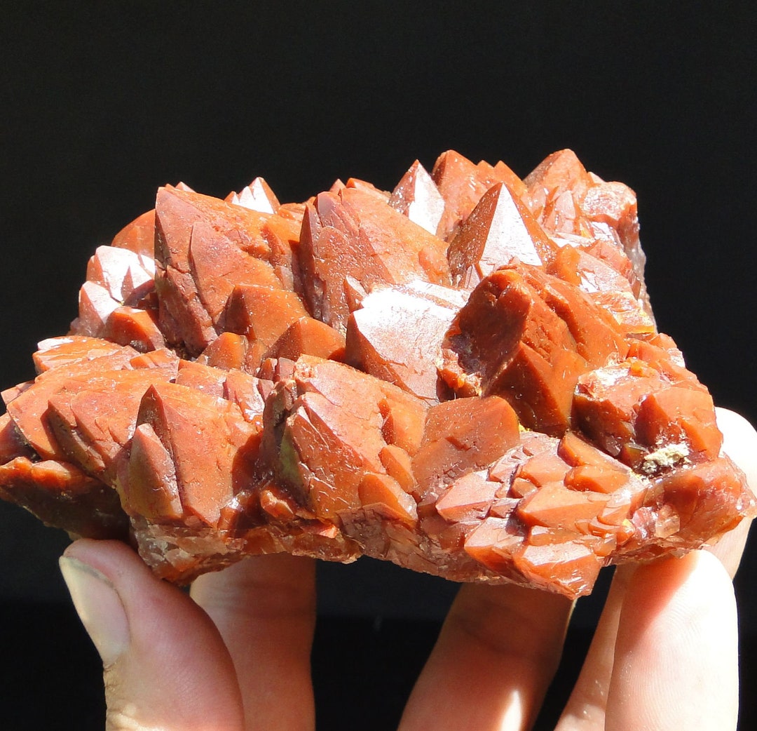 Strong Red 4" RED QUARTZ Crystal Cluster - Tinejdad, Morocco - Free ...