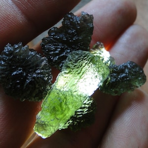 Over 2g Powerful Real Green Tektite MOLDAVITE - 100% Natural From Czech ...