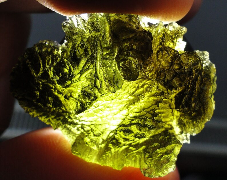 47ct Green Tektite Ultrarare - BI-COLOR!!! MOLDAVITE - Czech Republic ...