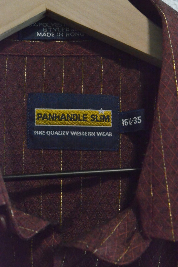 Vintage Panhandle Slim Maroon With Gold Stripes Long … - Gem