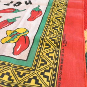 Vintage Hot Chili Pepper Bandana made in U.S.A. - Etsy