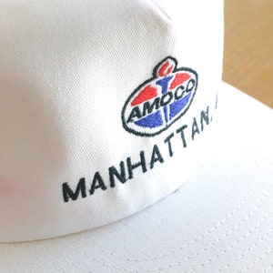 Vintage Amoco Manhattan, IL. White Trucker Cap made in U.S.A. - Etsy