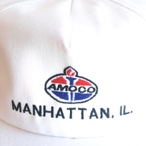 Vintage Amoco Manhattan, IL. White Trucker Cap made in U.S.A. - Etsy