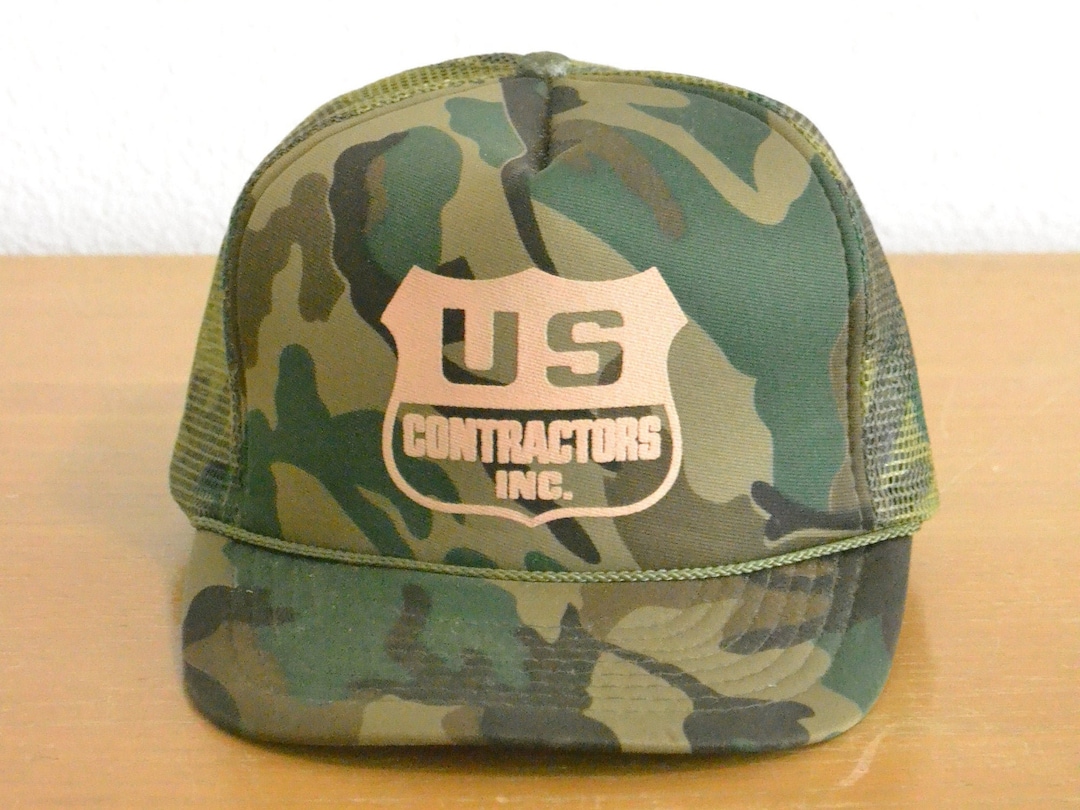 Vintage US Contractors Inc. Camo Trucker Hat - Etsy