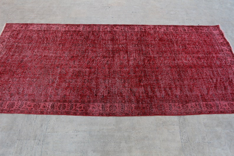 Handmade Vintage Rustic Red Runner Rug Hallway Long Bohemian - Etsy
