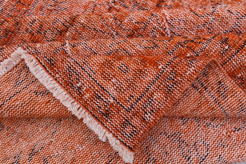 6x9 Rustic Orange Bohemian Vintage Handmade Floor Rug Living | Etsy
