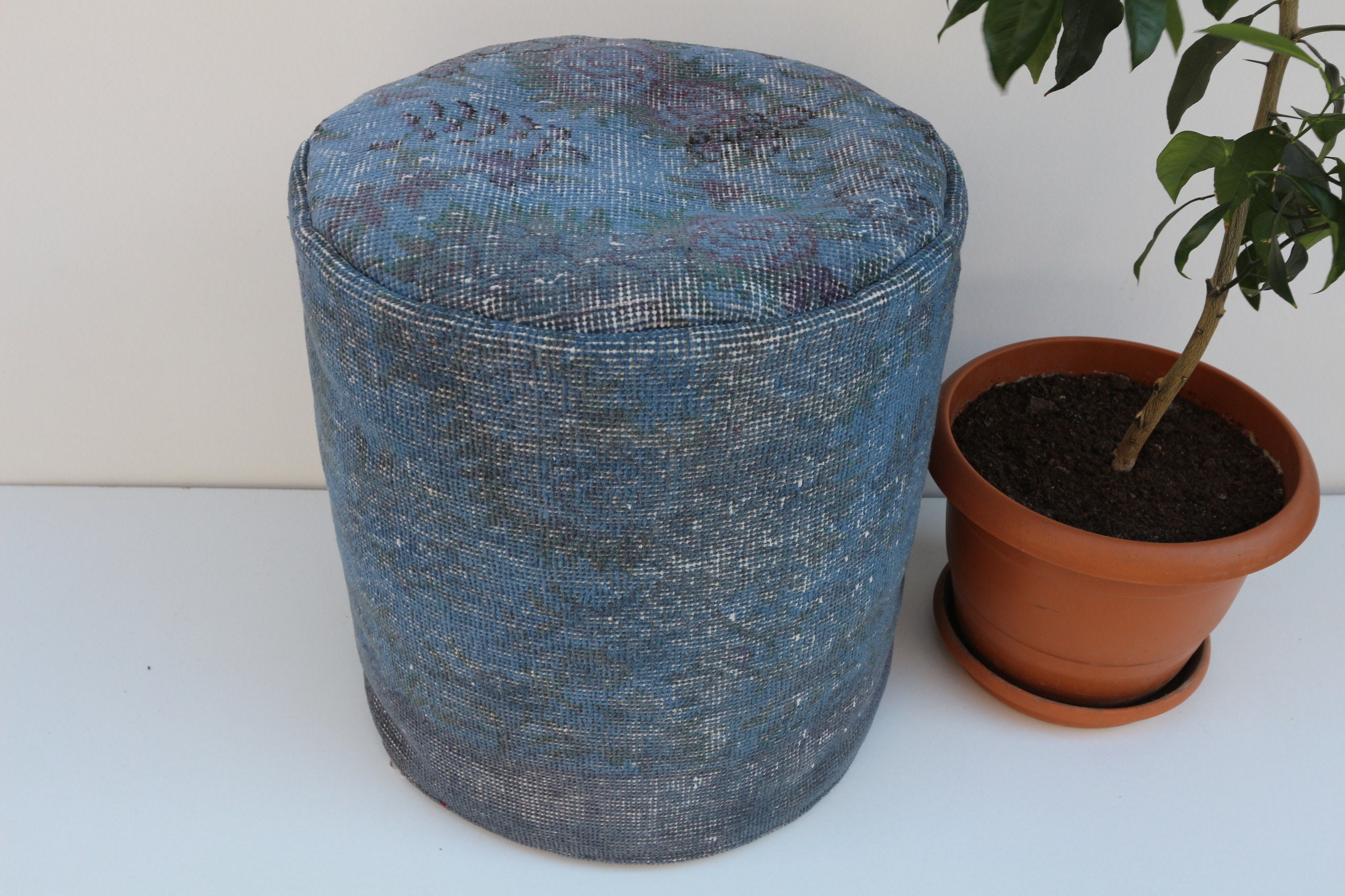 Turquoise Pouf Blue Pouf Ottoman Pouf Blue Stool Ottoman | Etsy