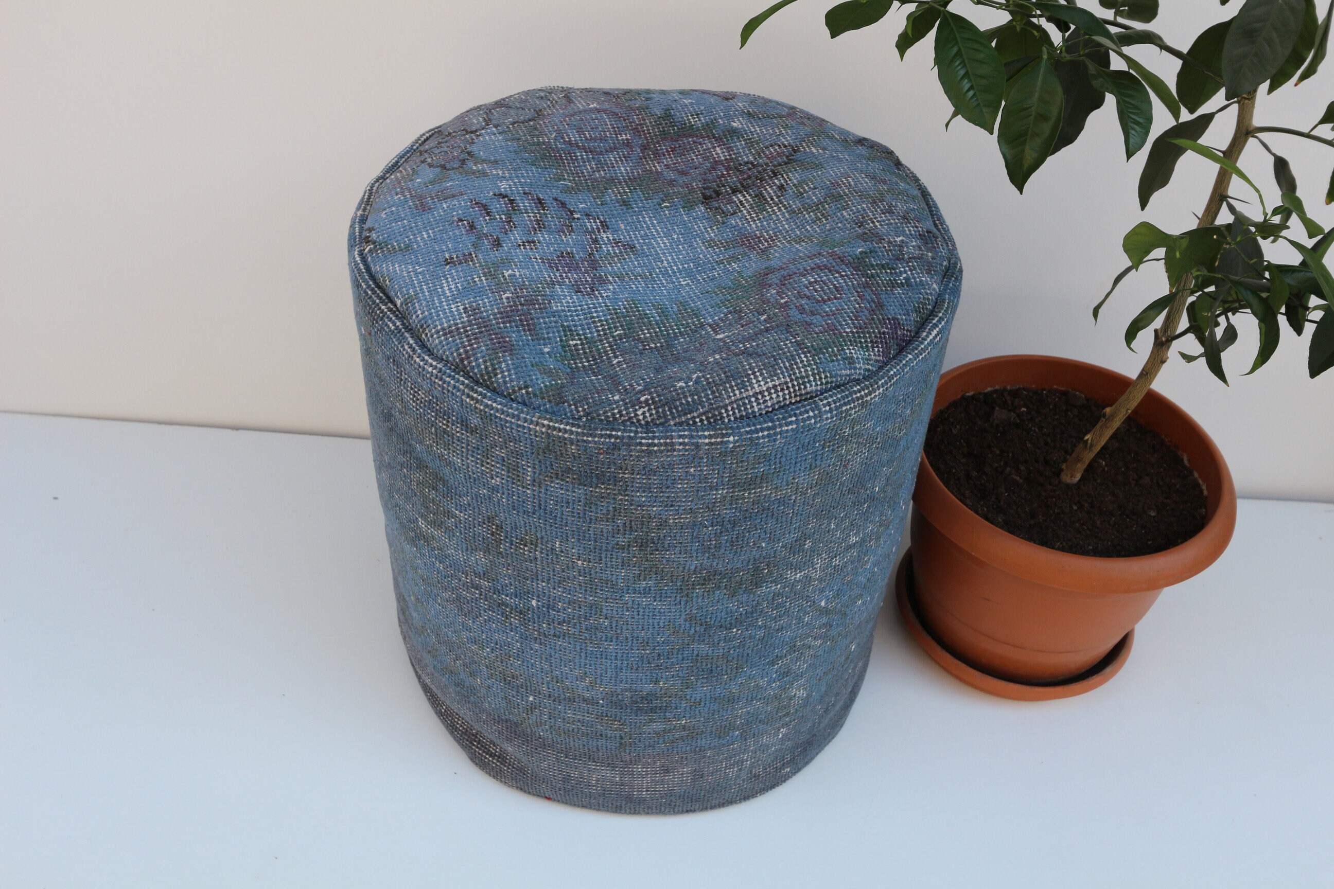 Turquoise Pouf Blue Pouf Ottoman Pouf Blue Stool Ottoman | Etsy