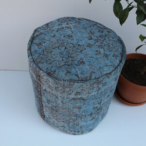 Blue Pouf, Boho Pouf, Floor Seat Pillow, Ottoman Stool, Chair Pouf ...