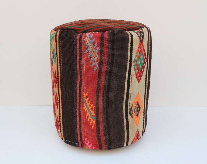 Kilim Pouf,handmade Pouf,rustic Decor,victorian Decor,retro Decor,aztec ...
