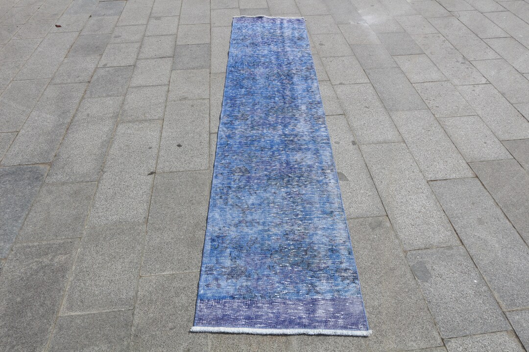 Handmade Vintage Wool Runner Rug, 2.3 X 9.1 Ft, Blue Corridor Carpet - Etsy