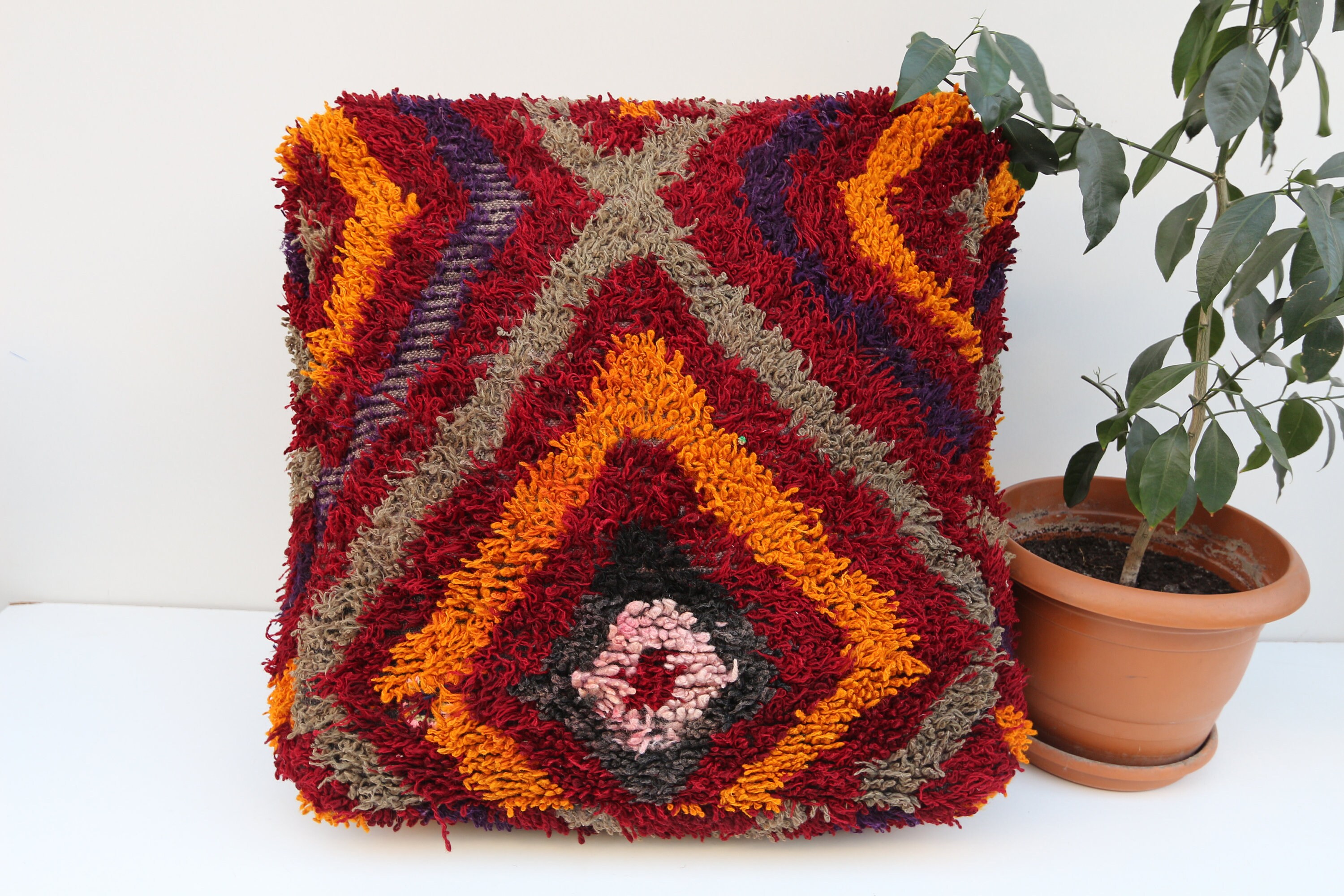 Colorful pouf Multi color pouf Rainbow pouf Yellow pouf | Etsy