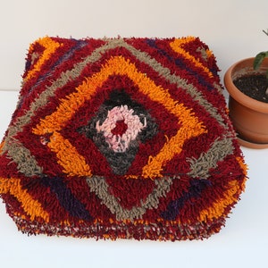 Colorful Pouf, Multi Color Pouf, Rainbow Pouf, Yellow Pouf, Green Pouf ...