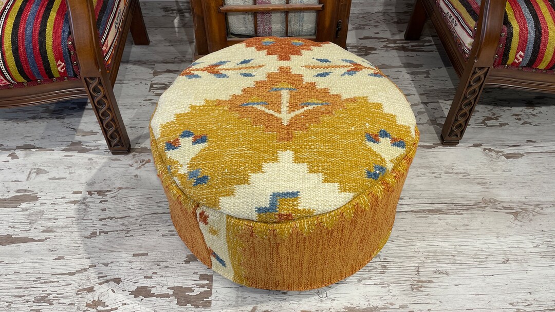 Round Decorative Modern Living Room Bedroom Ottoman Pouf Foot Stool ...