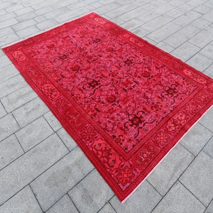 Living Room Red Rug, 9'9"x6'7'feet,303x206cm, Carving Pattern Rug ...