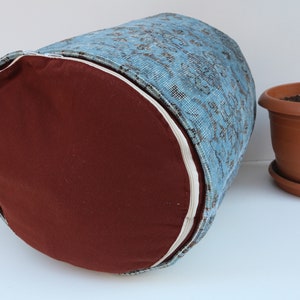 Blue Pouf, Boho Pouf, Floor Seat Pillow, Ottoman Stool, Chair Pouf ...
