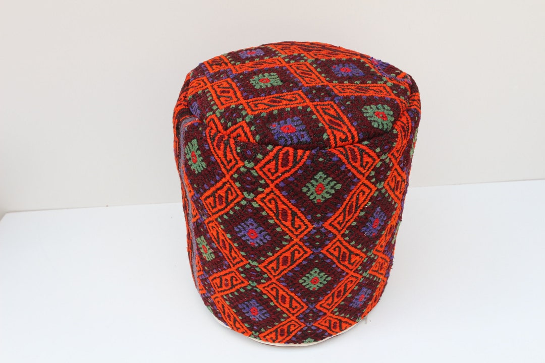 Kilim Pouf, Floor Pouf, Embroidery Pouf, Kids Poufs, Decorative Poufs, Handmade Pouf, Vintage ...