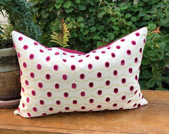 Raspberry Velvet Lumbar Pillow - Etsy