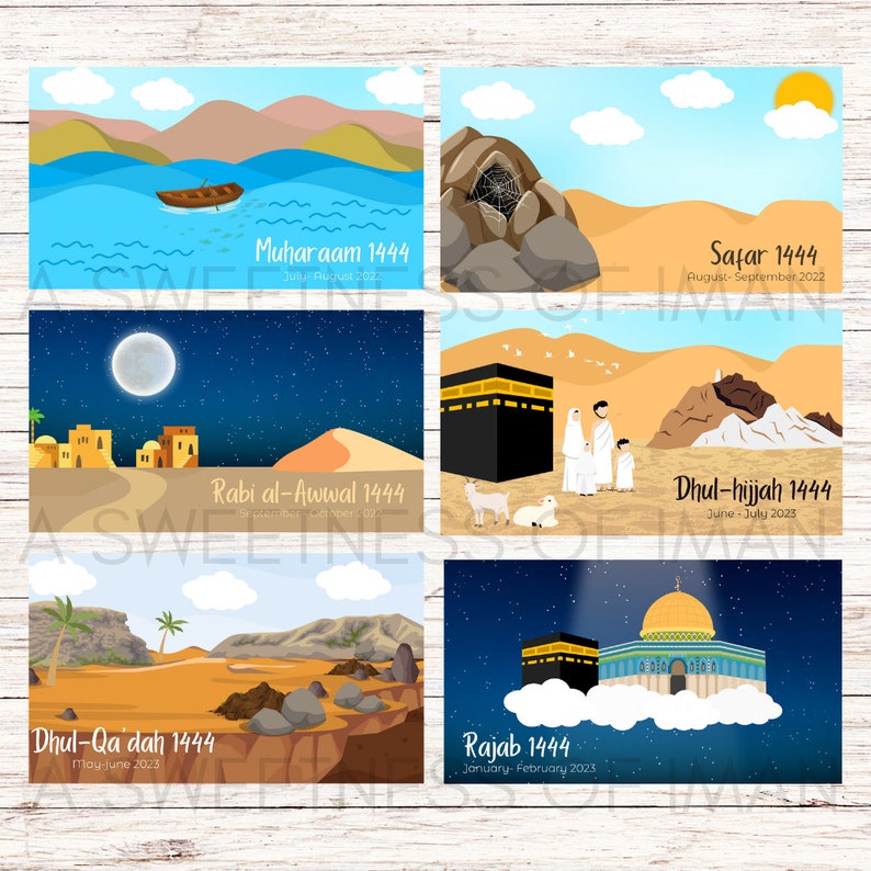 Islamic Hijri Calendar for Kids With Gregorian Dates - Etsy