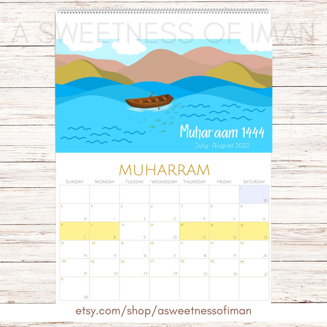 Islamic Hijri Calendar for Kids With Gregorian Dates - Etsy