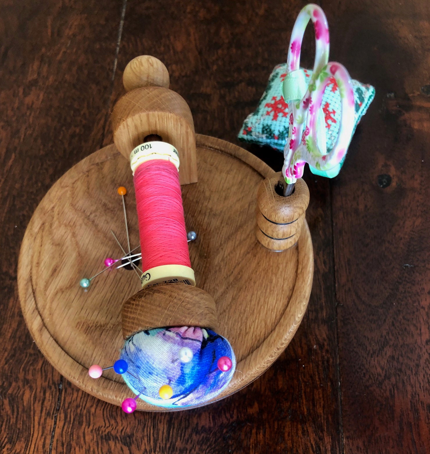 Sewing Work Station: Spool Holder, Pin Cushion & Magnetic Tray - Etsy