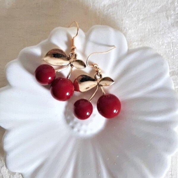 Cherry Earrings - Etsy