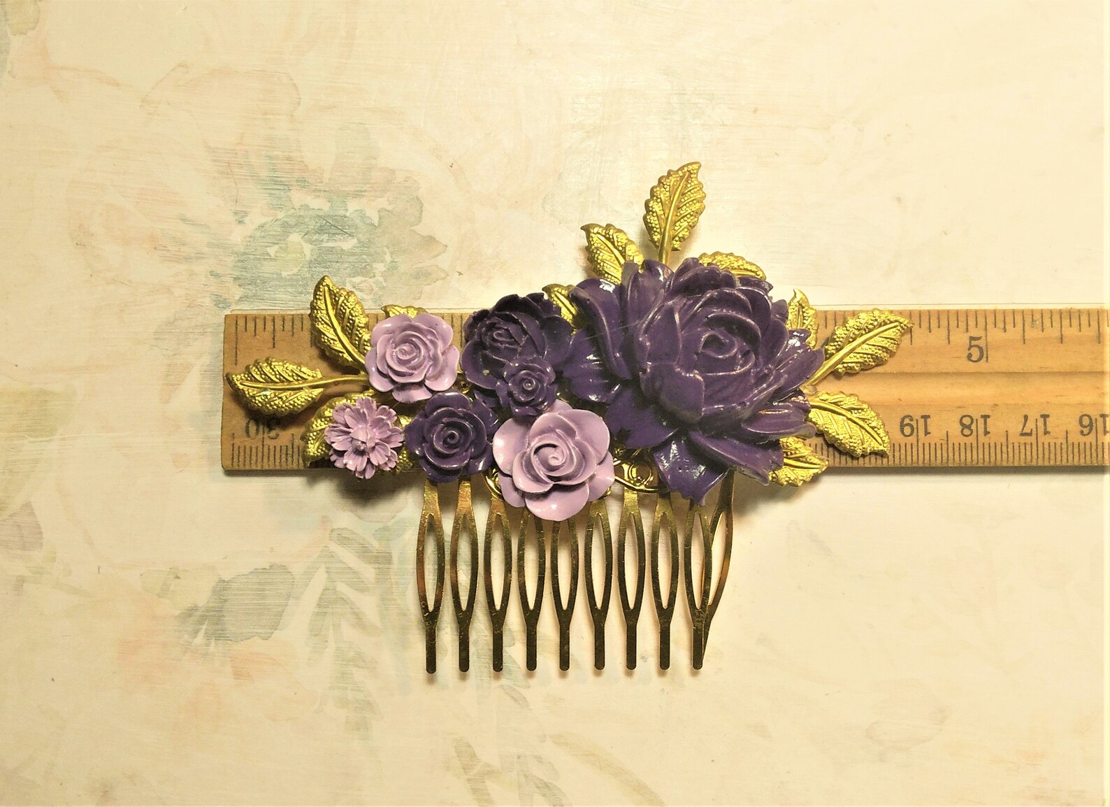 Deep Purple and Gold Bridal Hair Comb Shades of Purple Hair - Etsy