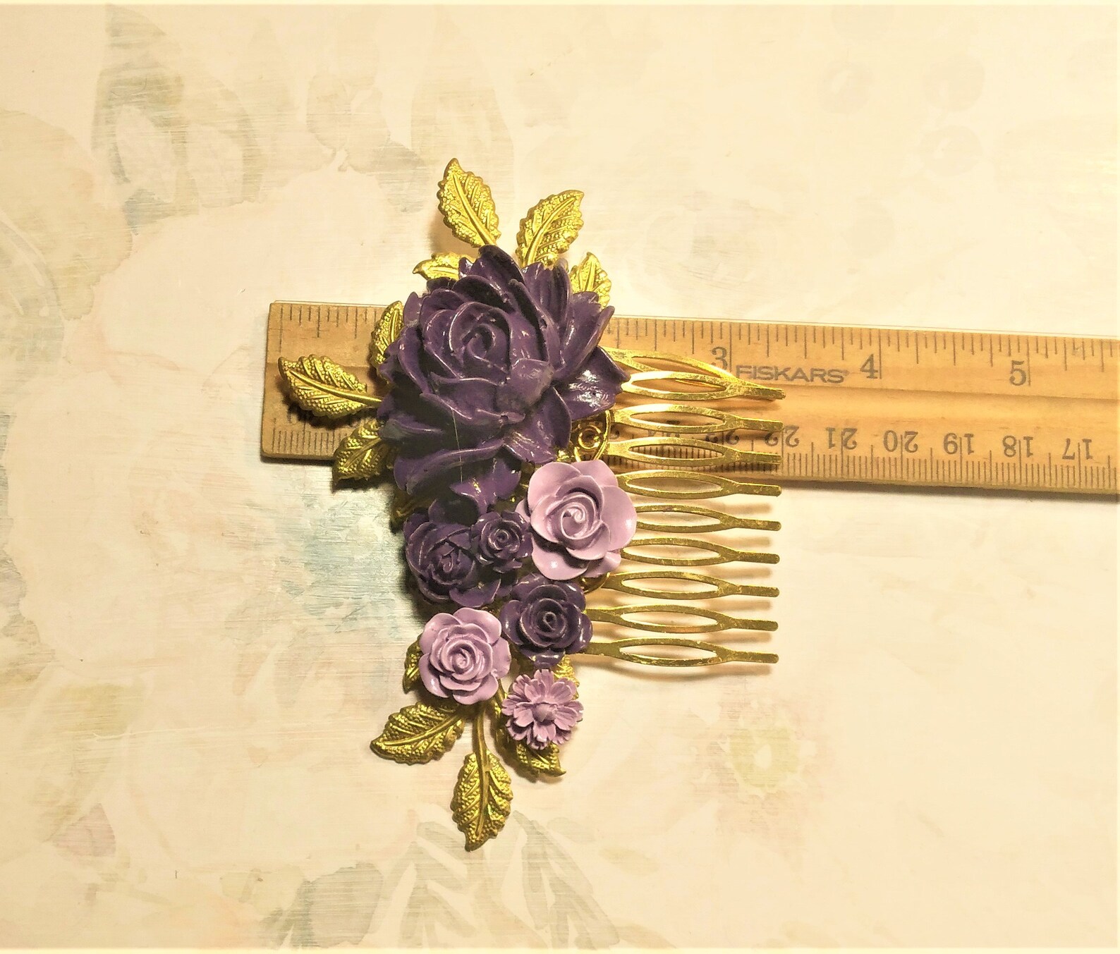 Deep Purple and Gold Bridal Hair Comb Shades of Purple Hair - Etsy