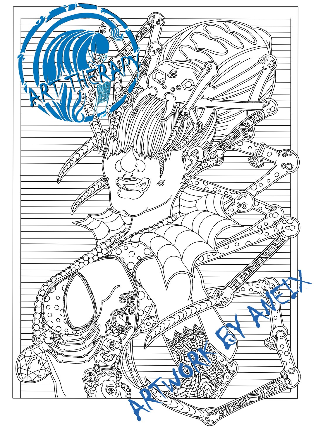 Adult Coloring Page Pdfarachne the Arachnida Creature : Adult Art and ...