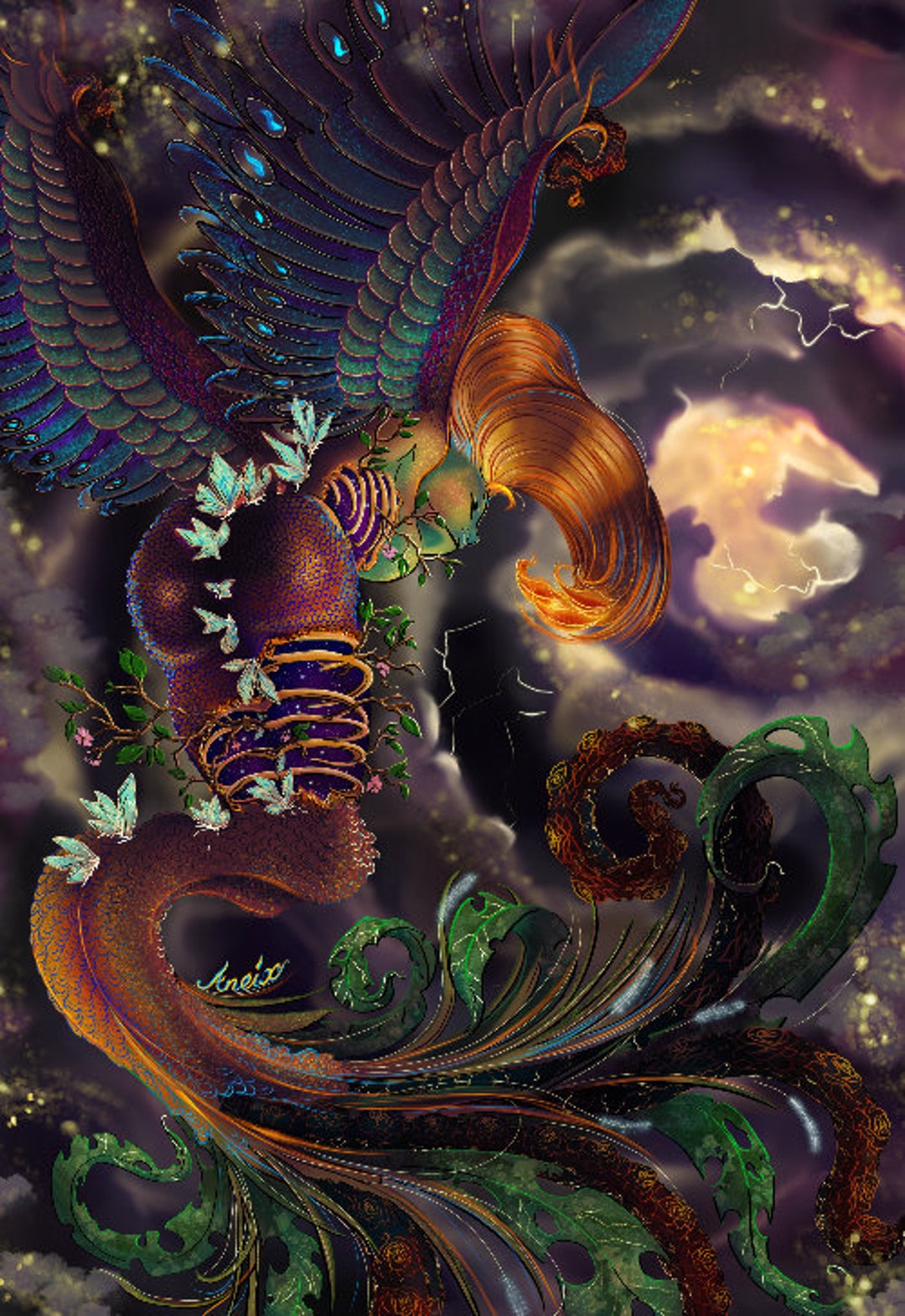 Greyscale Phoenix Coloring Page - Etsy