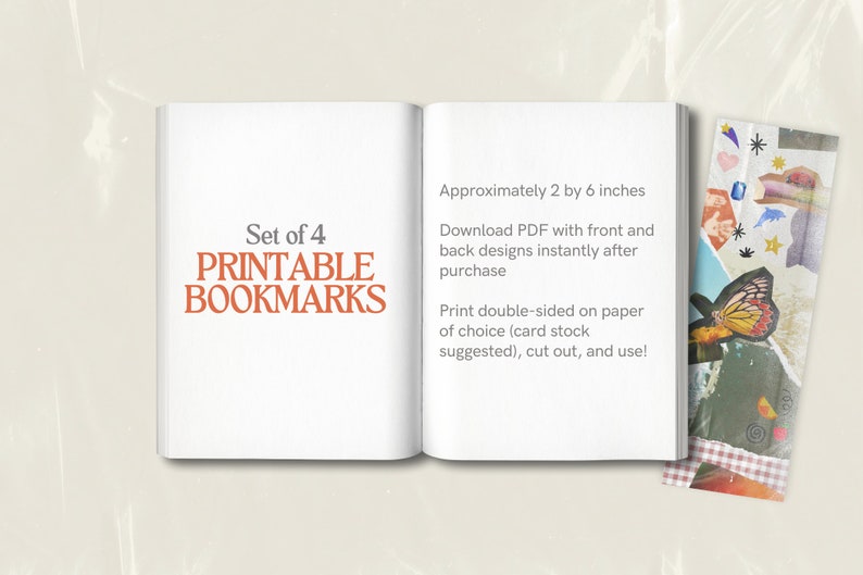 4-pack Printable Bookmarks Digital Download Multiple - Etsy