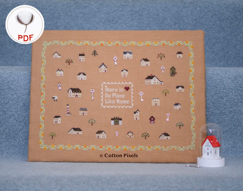 House Sampler Cross Stitch Digital Pattern PDF - Etsy