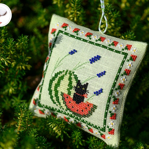 Fireworks Cat Decoration Cross Stitch and Beads Digital - Etsy