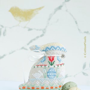 Easter Bunny Sampler Pincushion Cross Stitch Digital Pattern PDF - Etsy