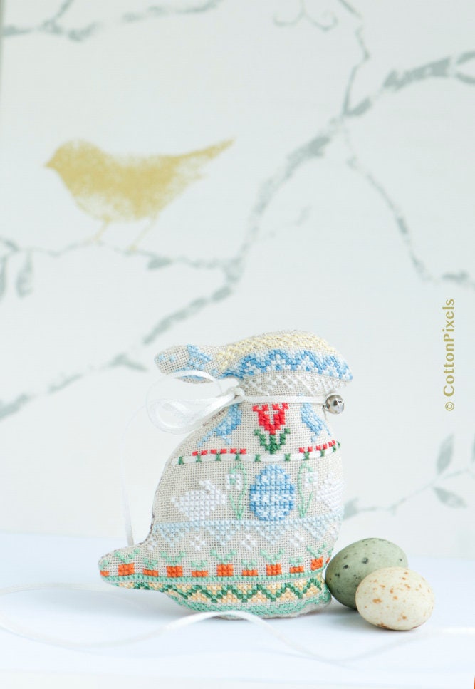 Easter Bunny Sampler Pincushion Cross Stitch Pattern PDF | Etsy