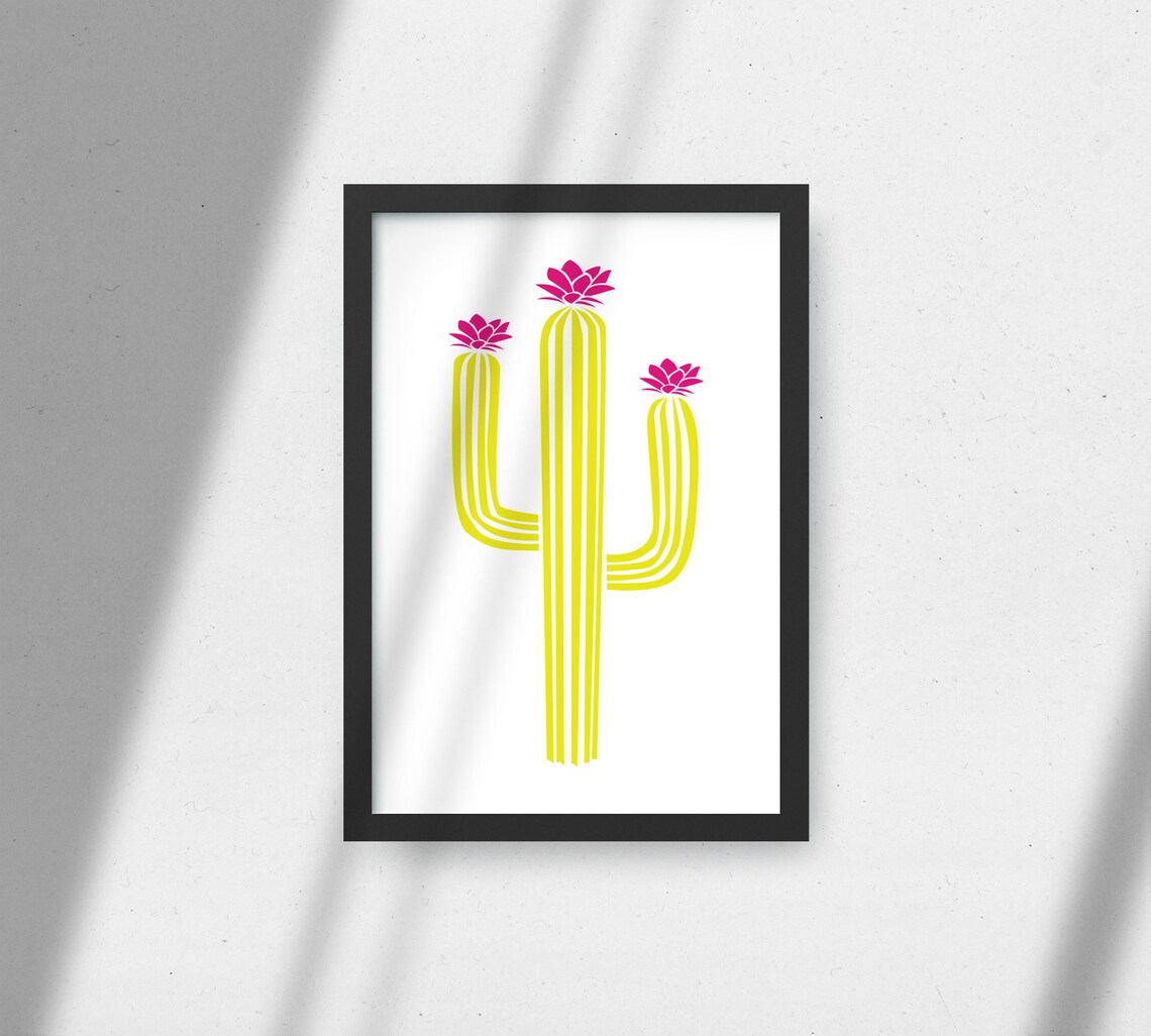 Cactus Pineapple Flamingo Printable Wall Art Set of 3 - Etsy